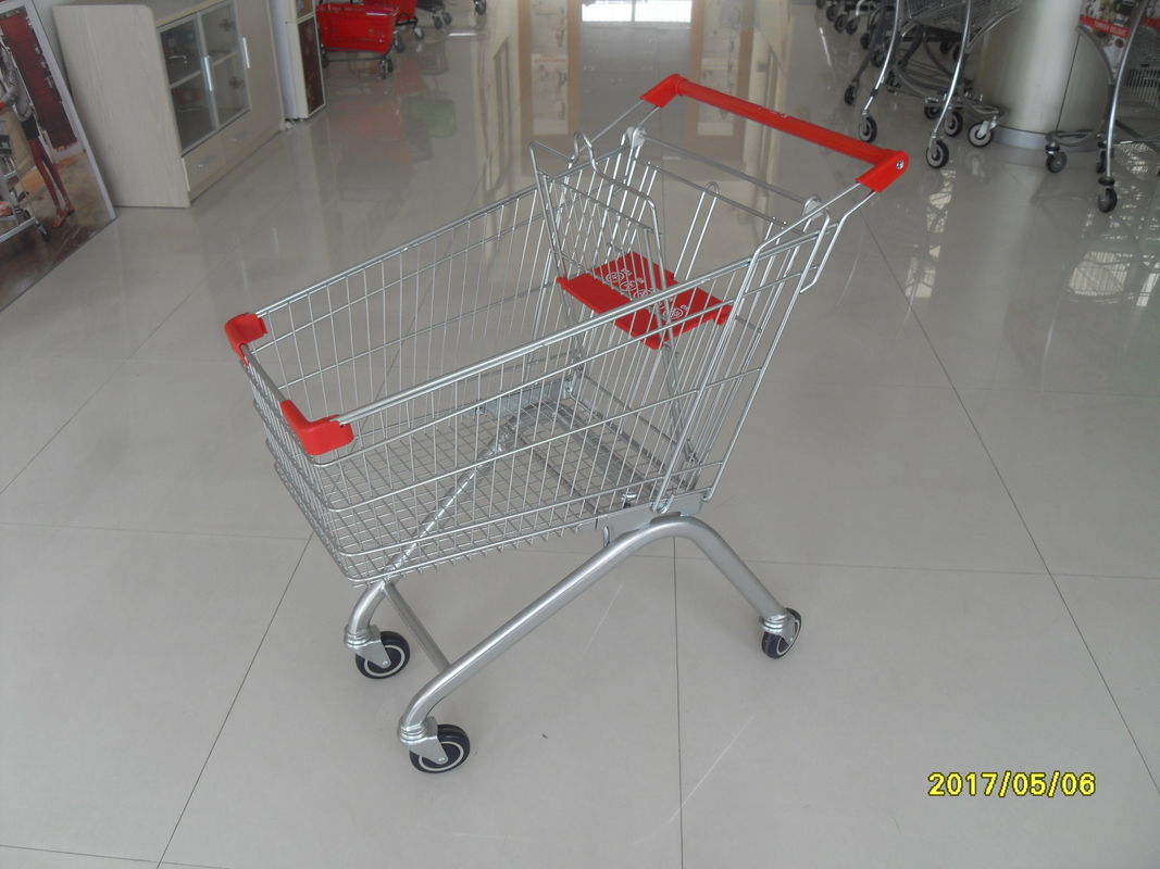 100L Grocery / Supermarket Shopping Carts With Clear Powder Coating 100L Grocery / Supermarket Shopping Carts With Clear Powder Coating