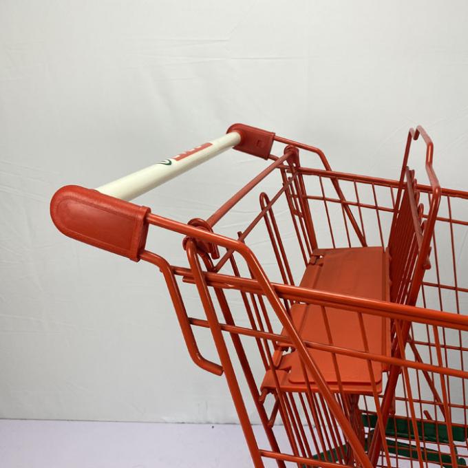 Steel Mesh Supermarket Grocery Cart 150kgs Load Capacity